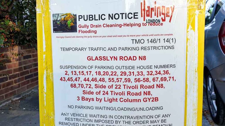 Parking Alert - Gully Drain Cleaning - GMTRA